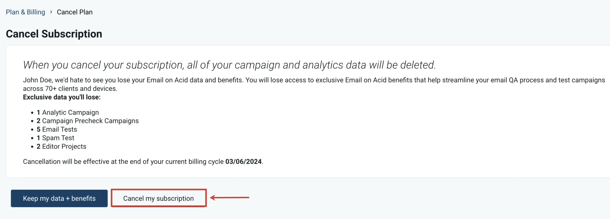 How to Cancel a Subscription or Trial - Email on Acid